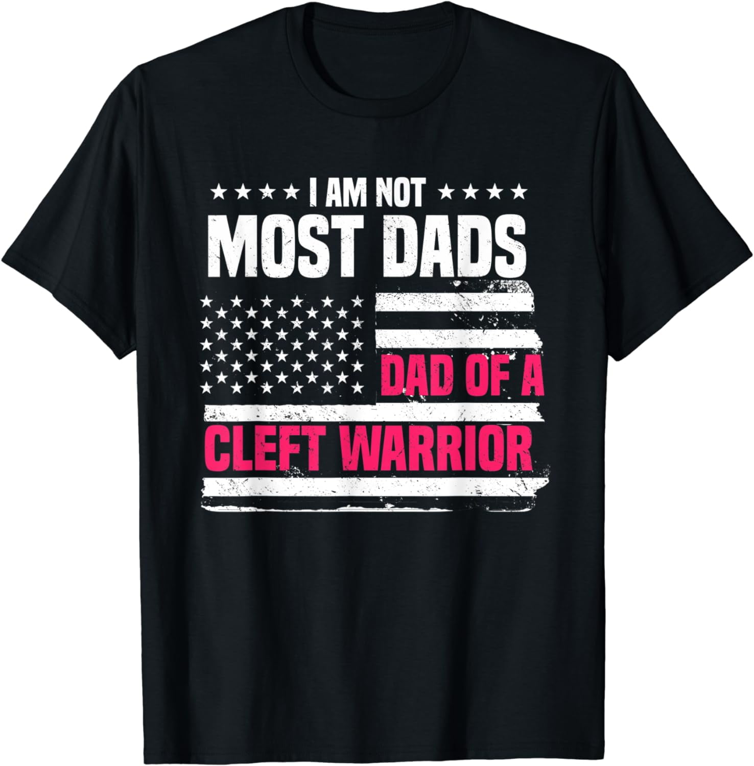 Cleft Lip Palate Dad American Flag 4th Of July Father's Day T-Shirt ...