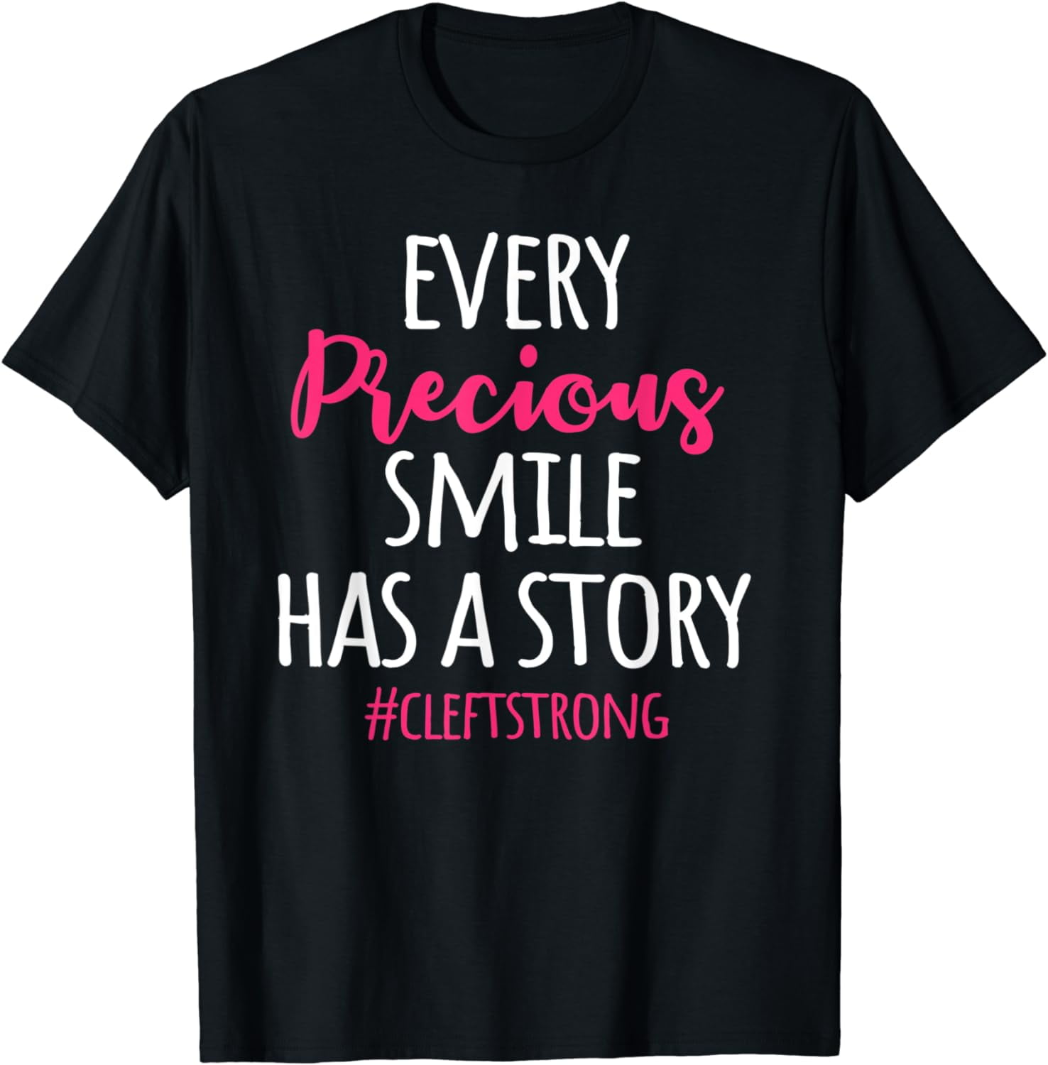 Cleft Lip Palate Strong Smile Pink Awareness Week Hare-lip T-Shirt ...
