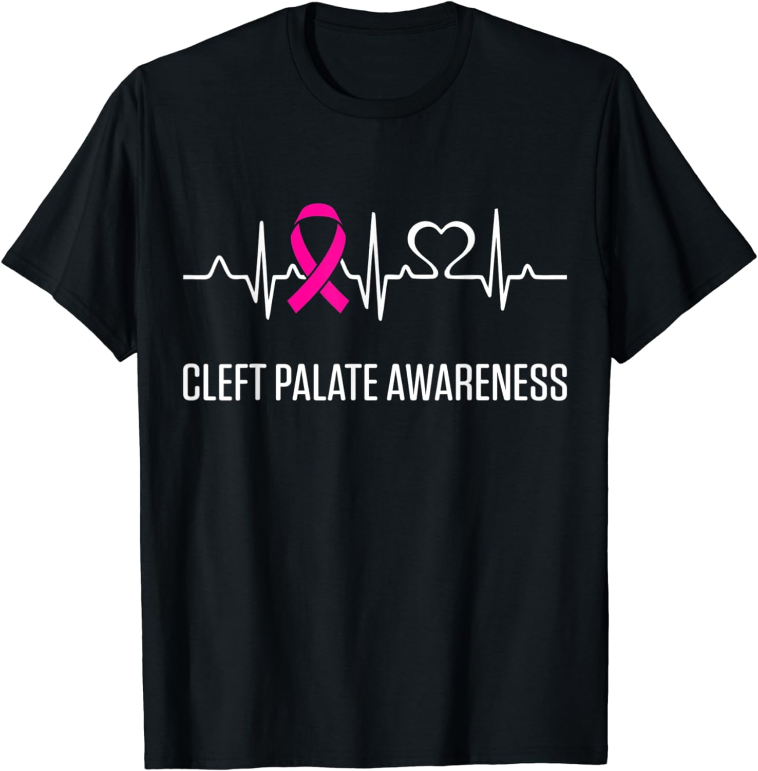 Cleft Palate Lip Heartbeat Cleft Strong Awareness T-Shirt - Walmart.com