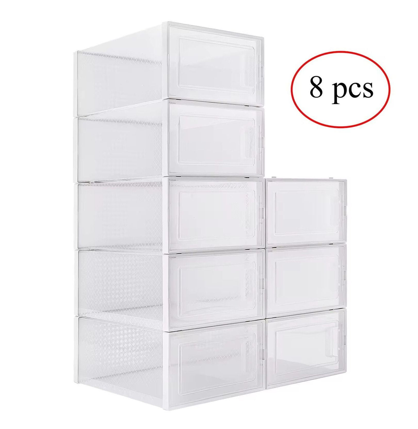 Clemate Upgraded X-Large Shoe Storage Box,8 Pack,Shoe Box Clear Plastic ...
