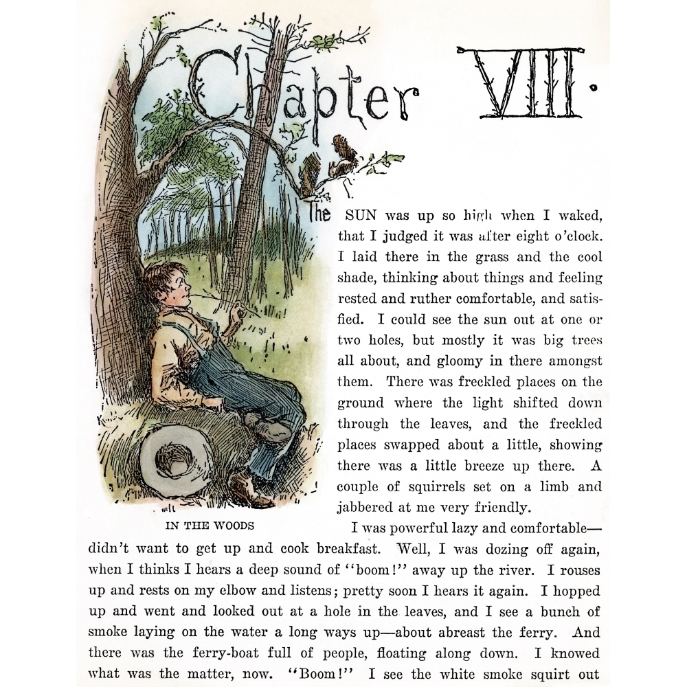 Clemens Huck Finn 1885. Npage From An American Edition Of Mark Twain'S ...