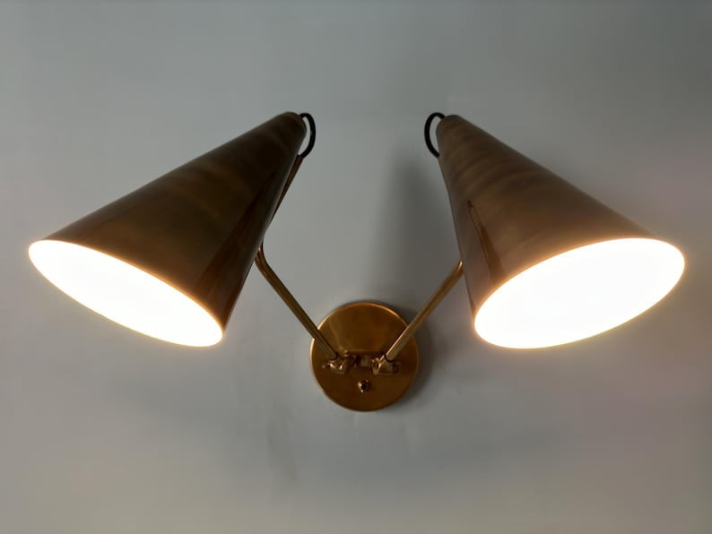 Clemente Double Sconce | Antique Brass Wall Lamp | Handcrafted Double ...