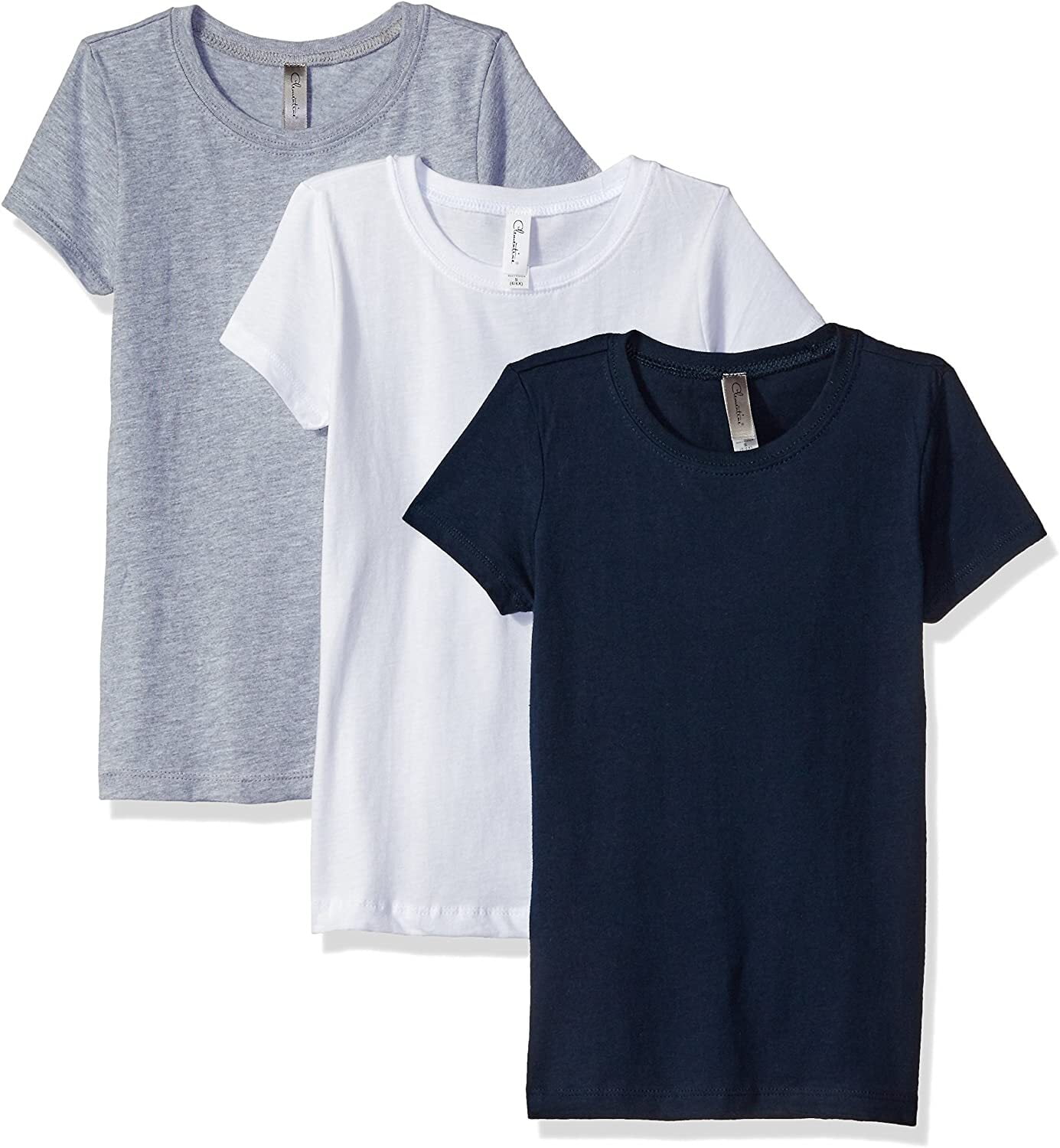 Clementine Apparel Big Girls' Three-Pack Everyday Crew Neck T-Shirts 3 ...