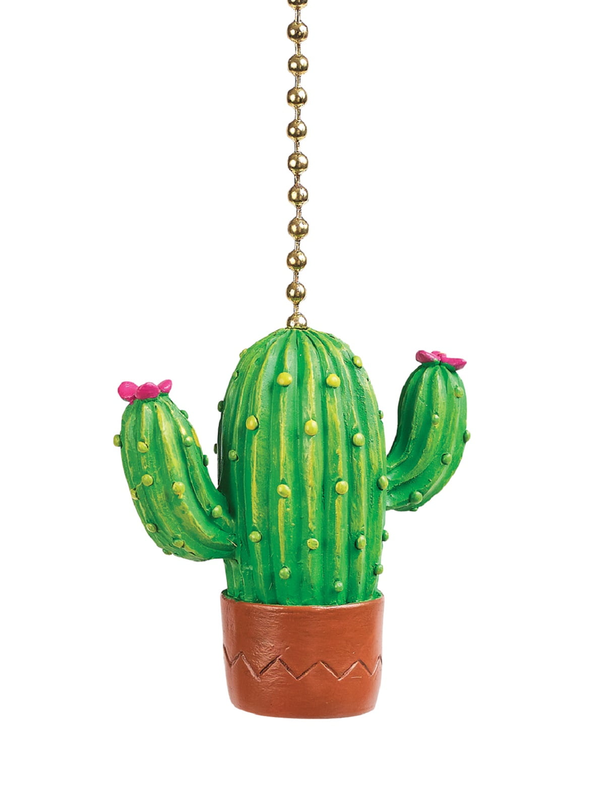 Clementine Design Cactus Plant Ceiling Fan Light Dimensional Pull Resin ...