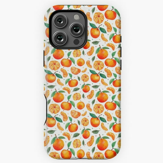 Clementine Mandarin Citrus Fruit Art iPhone Case 17 16 15 14 13 12 11 ...