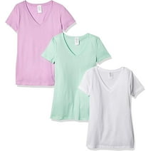 Essential Basic Scoop Neck Short Sleeve Basic Tee - 4 Pack - Bk, Nvy ...