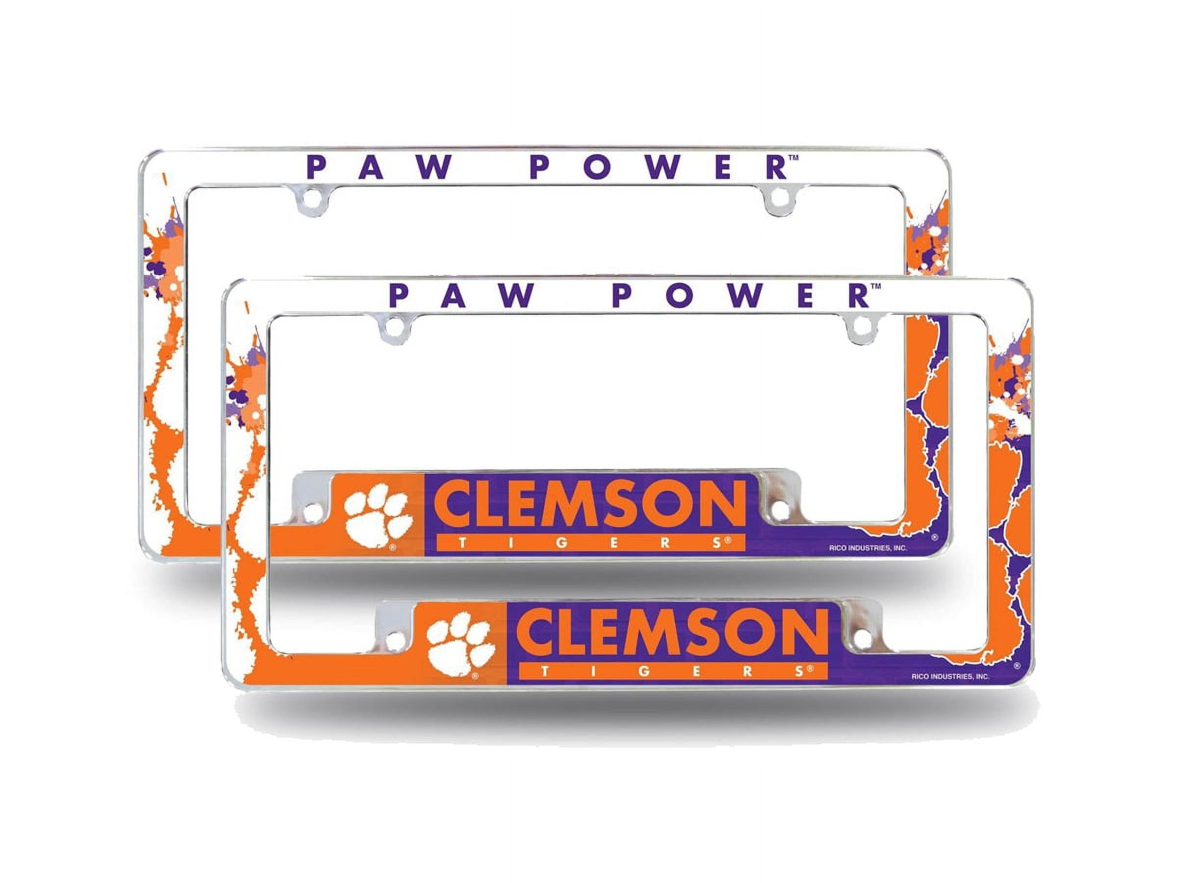 Clemson Chrome Metal License Plate Frames - (Set of 2) - Walmart.com