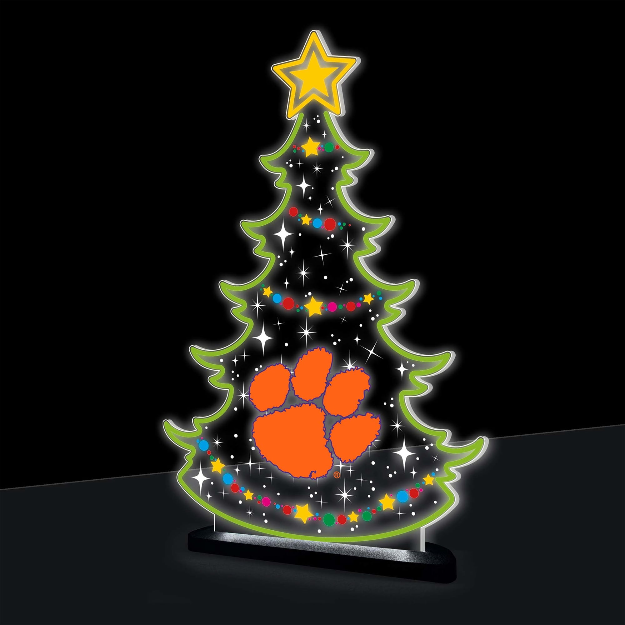 Clemson Tigers 10" LED Tabletop Christmas Tree Desklite Sign - Walmart.com