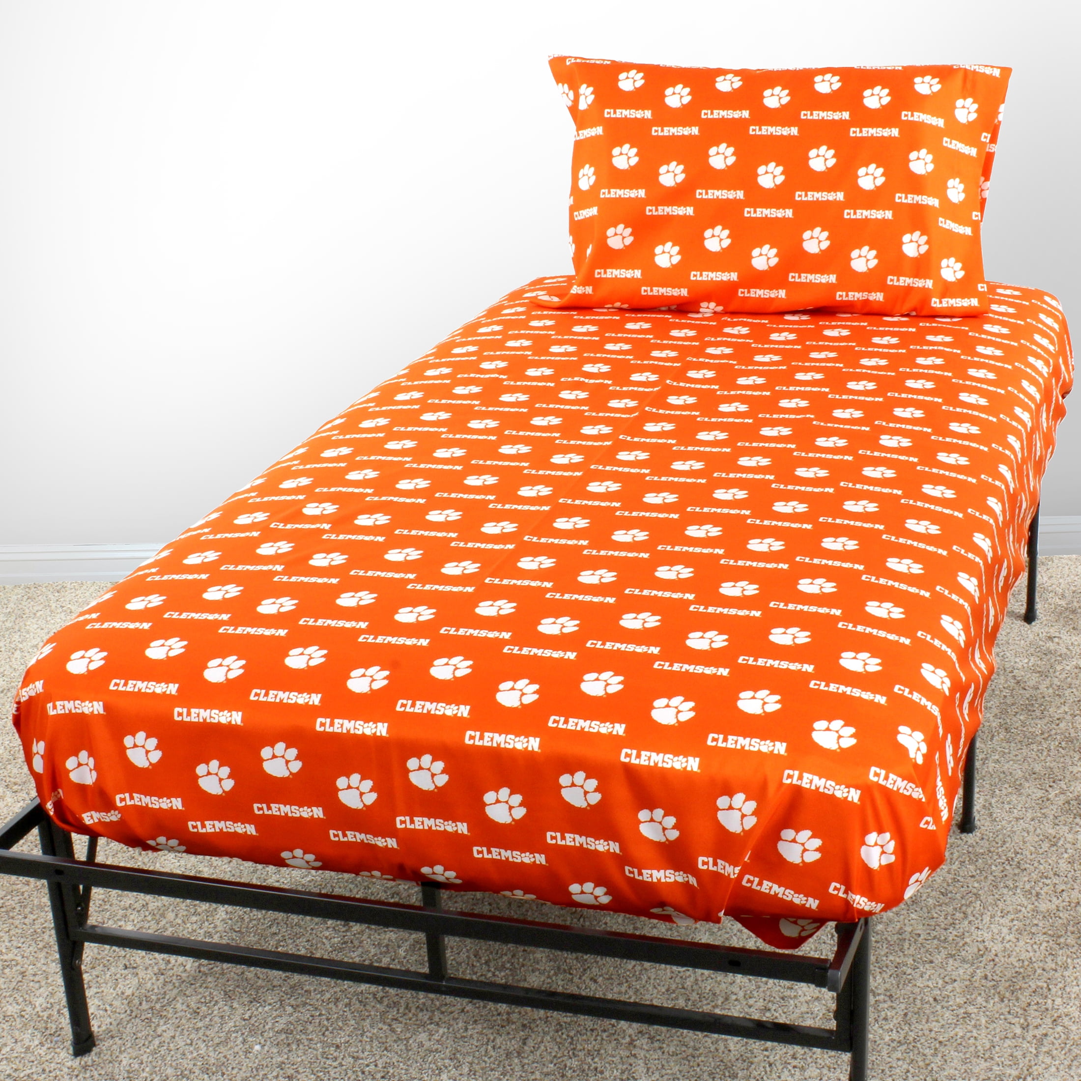 Clemson Tigers 100% cotton, 4 piece sheet set - flat sheet, fitted ...