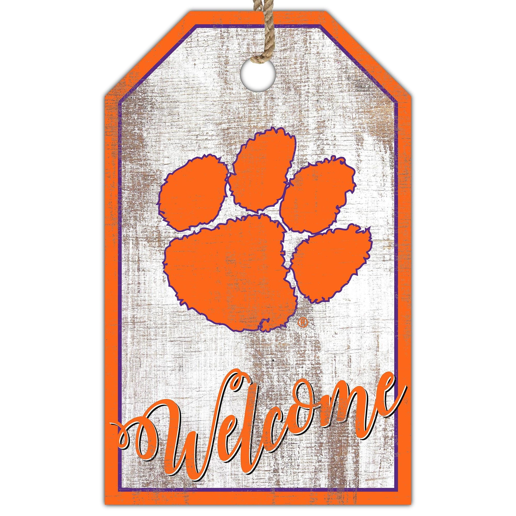 Clemson Tigers 11'' x 19'' Welcome Team Tag Sign - Walmart.com