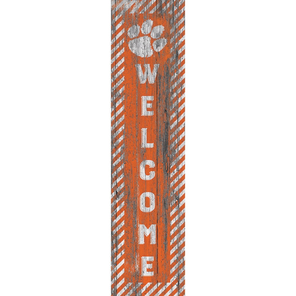 Clemson Tigers 12'' x 48'' Door Leaner Welcome Sign - Walmart.com