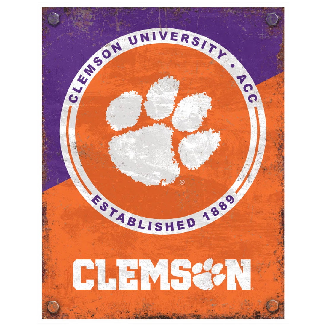 Clemson Tigers 13" x 20" Two-Tone Established Date Metal Sign - Walmart.com