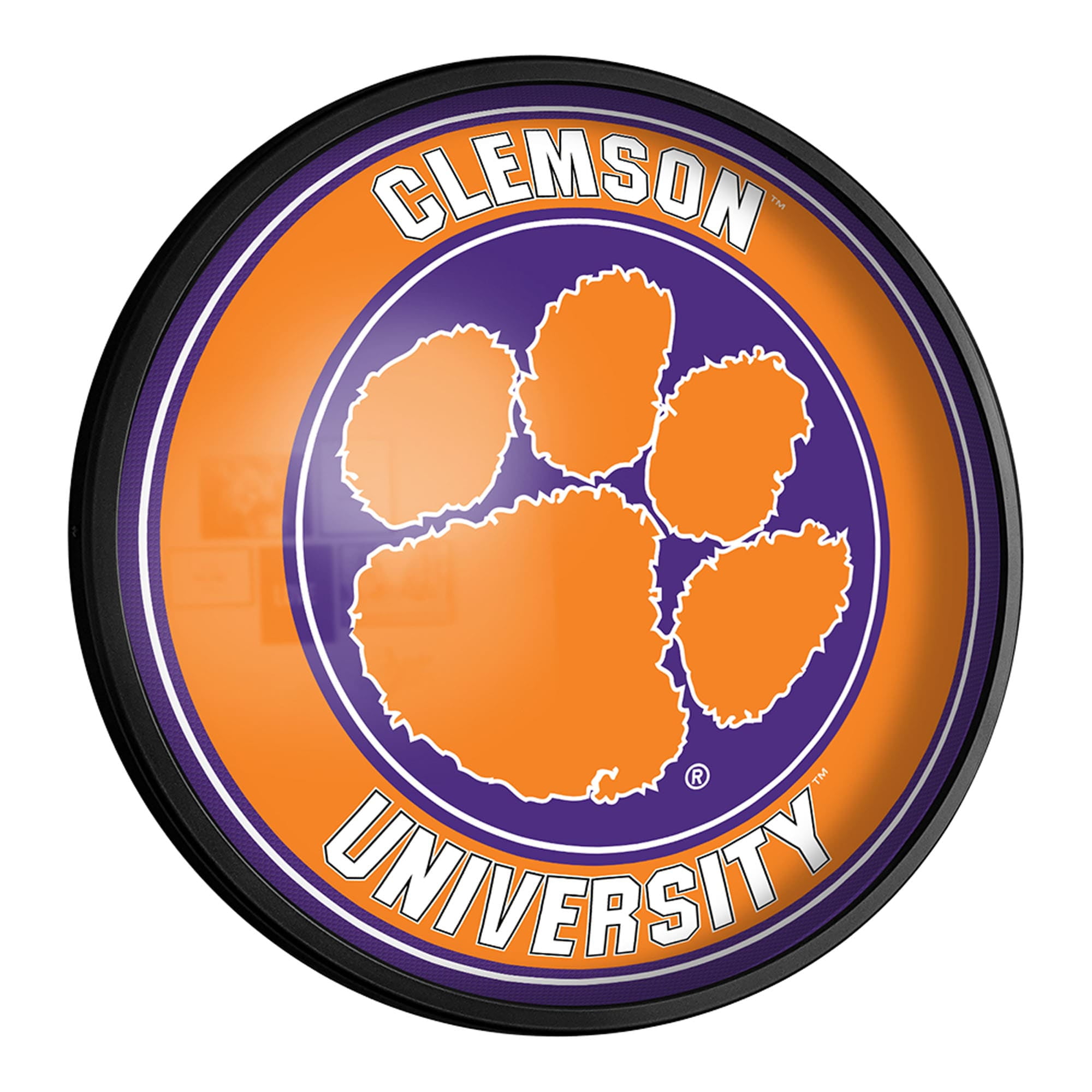 The Fan-Brand Clemson Tigers 18'' Round Slimline Illuminated Wall Sign ...