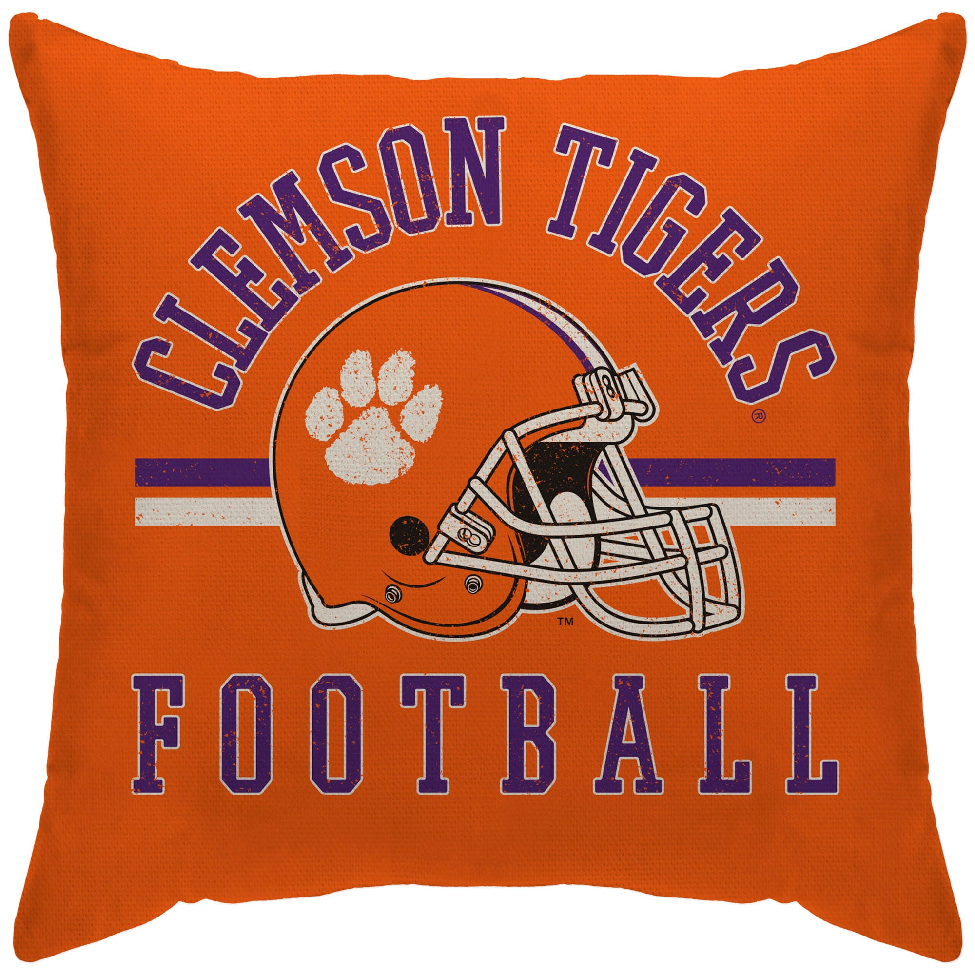 Clemson Tigers 18'' x 18'' Helmet Logo Duck Cloth D-cor Pillow Cover ...