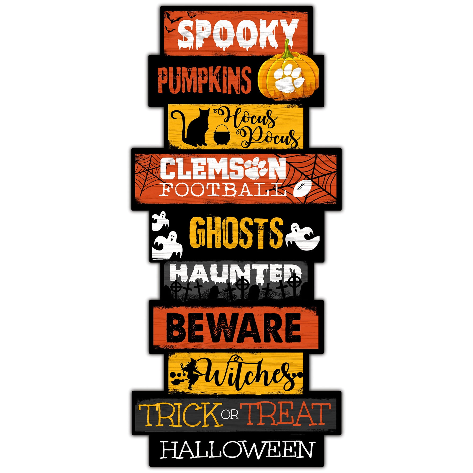 Clemson Tigers 24'' Halloween Celebration Stack Sign - Walmart.com