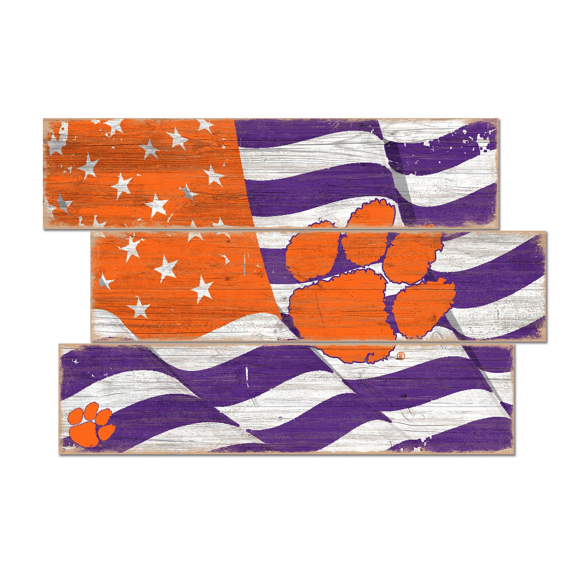 Clemson Tigers 3-Plank Team Flag - Walmart.com