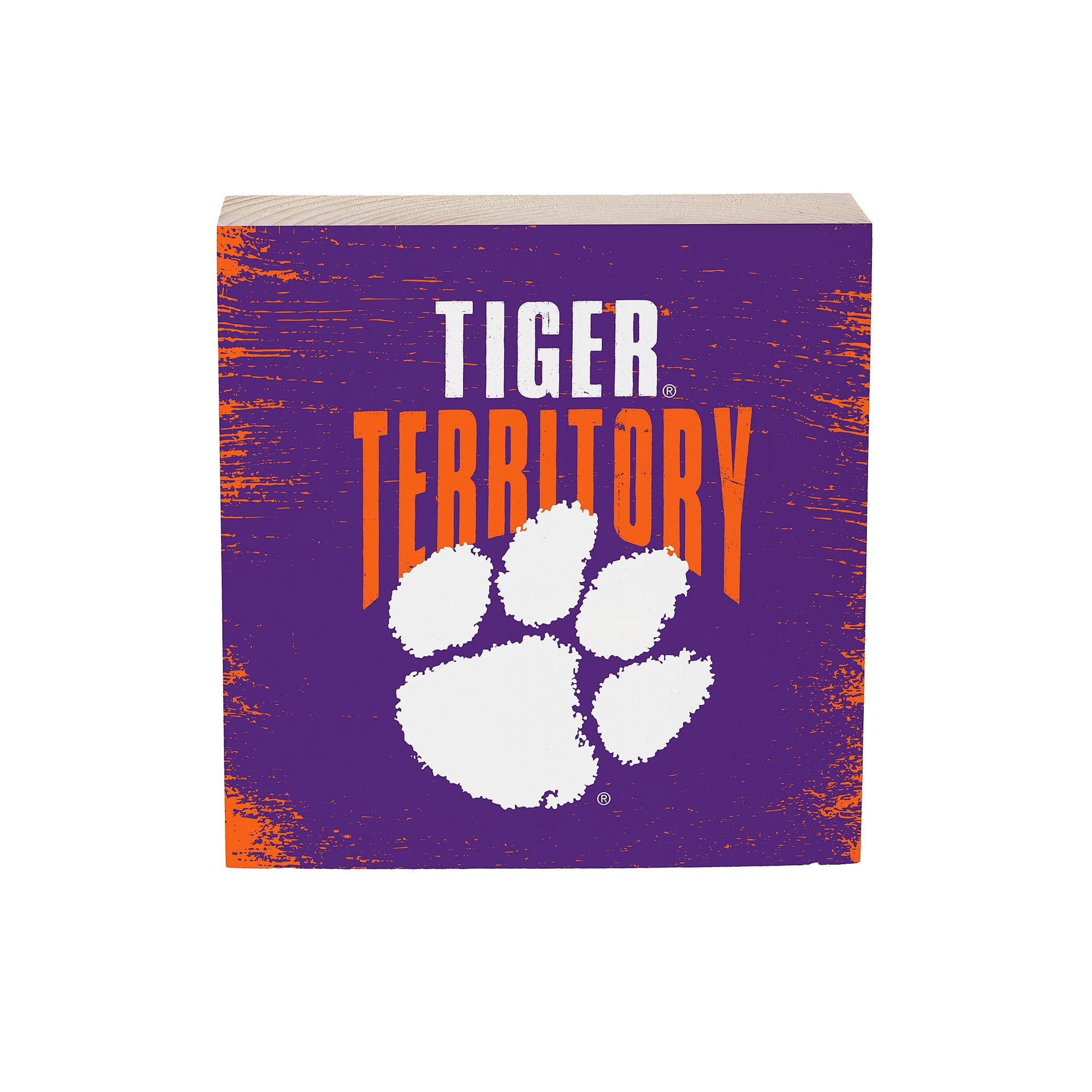 Clemson Tigers 6" Square Fan Chant Wood Block Shelf Sign - Walmart.com