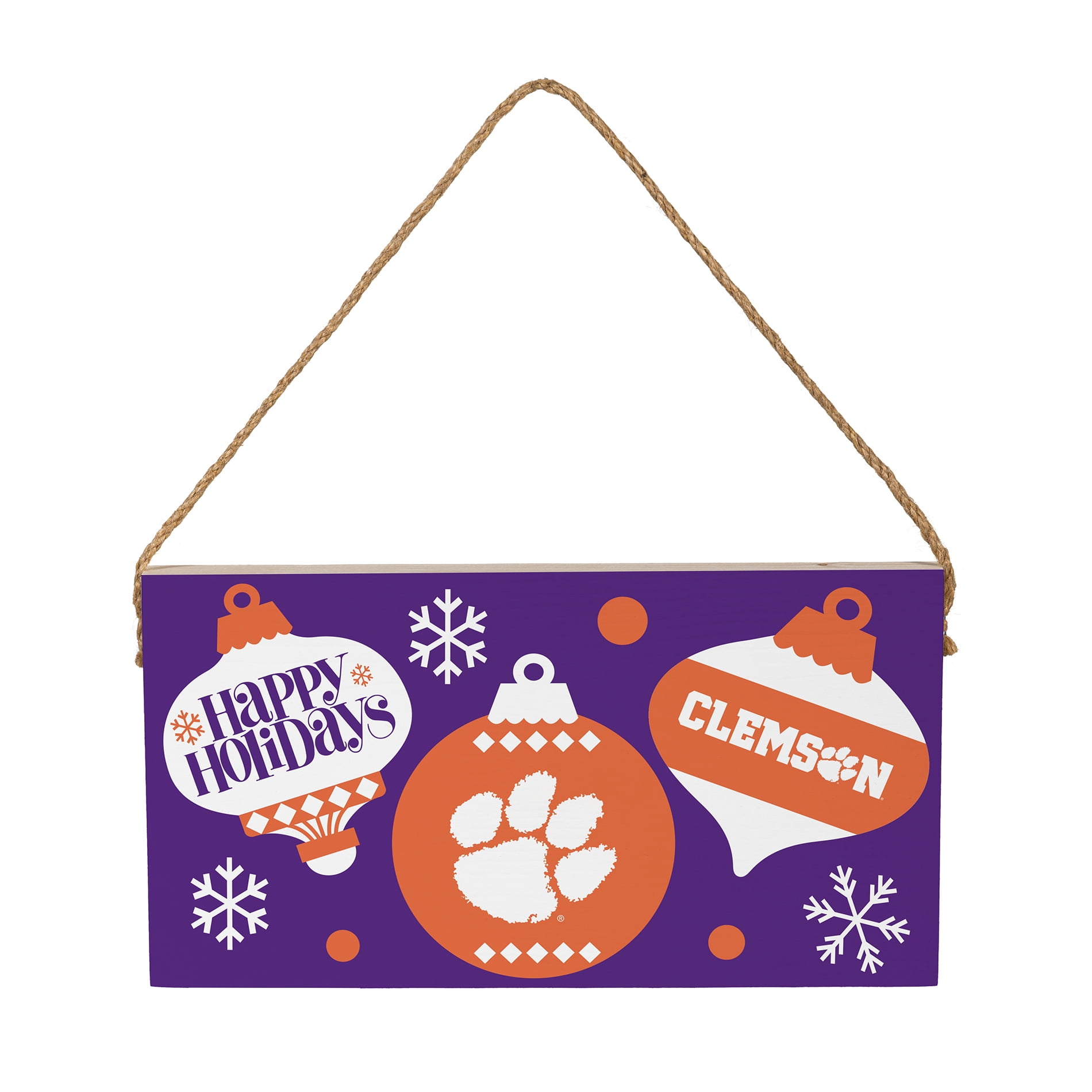 Clemson Tigers 6" x 11" Holiday Wood Wall Sign - Walmart.com