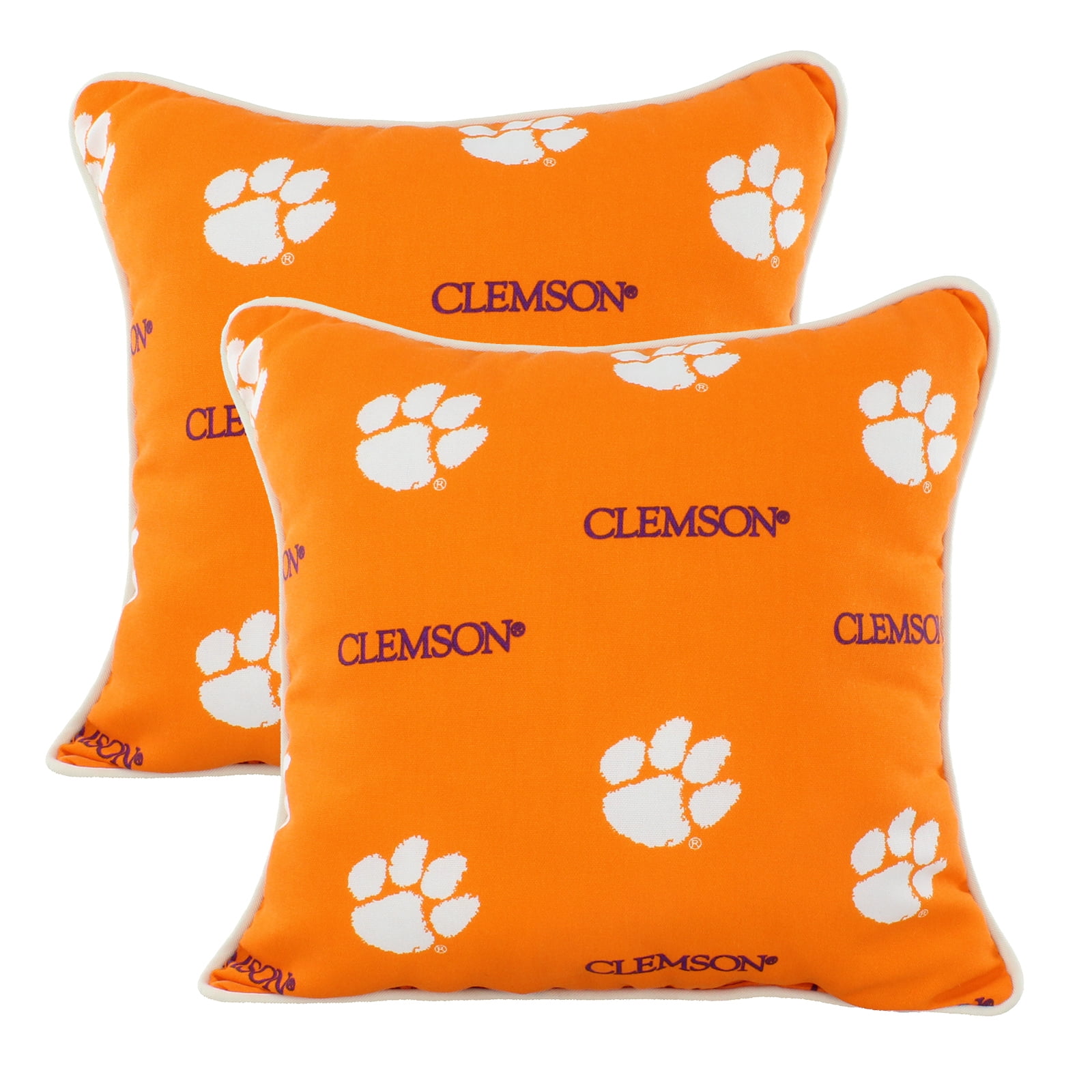 Clemson Tigers College Covers Indoor or Outdoor Decorative Pillow Pair ...