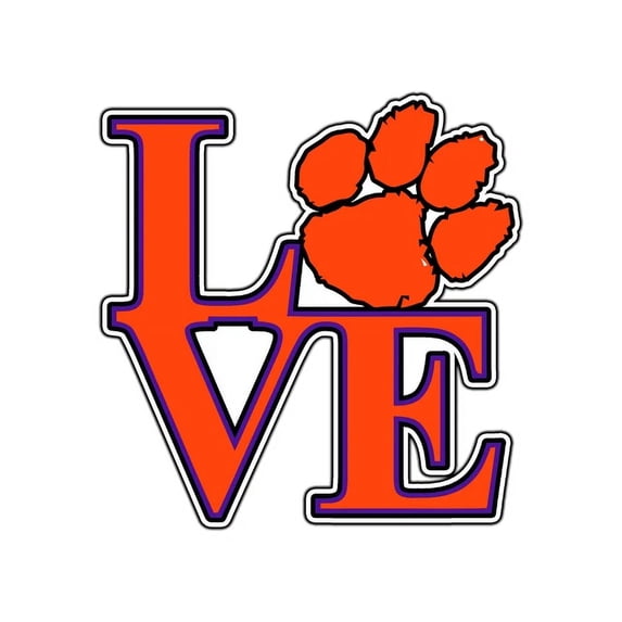 DOPASTICKER Clemson Tigers Love Logo Decorative Laptop, Phone Stickers ...