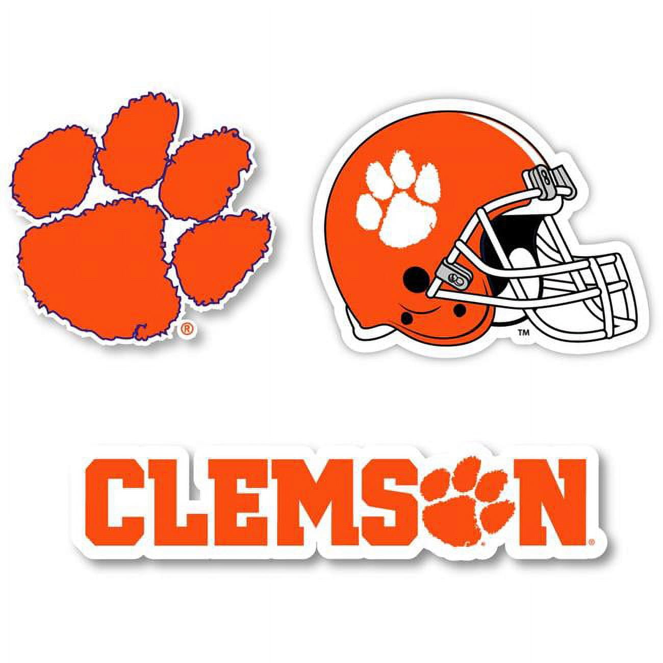 Clemson Tigers Vinyl Decal Sticker, 4 in. - Pack of 3 - Walmart.com
