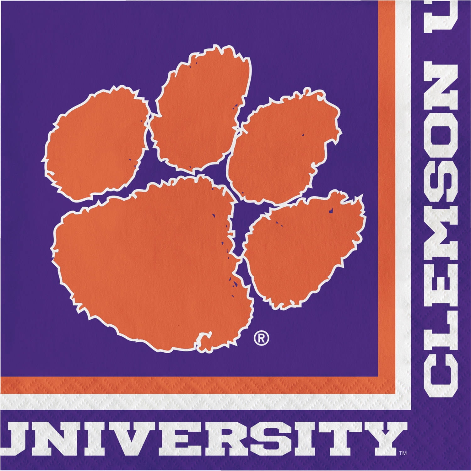 Clemson University Paper Lunch Napkins 20 Count for 10 Guests - Walmart.com