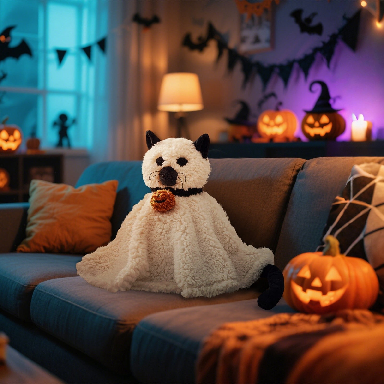 Cleo The Cat Ghost Stuffed Animals Cleo The Cat Ghost Pillow - Soft ...