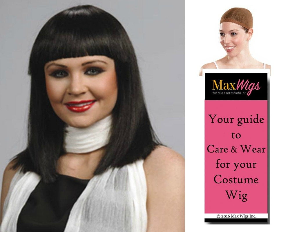 Cleo Straight color PINK - Enigma Wigs Blunt Cut Cleopatra Futuristic Women Cosplay Bundle with ...