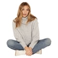 Cleo + Wolf Women's Oversized Turtleneck Sweater Heather Grey Large ...