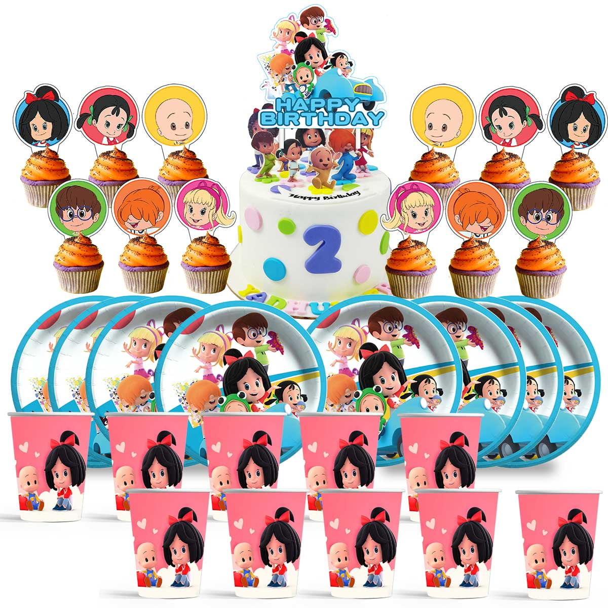 Cleo and Cuquin Birthday Cups Party Supplies Plates Fans Decorations ...