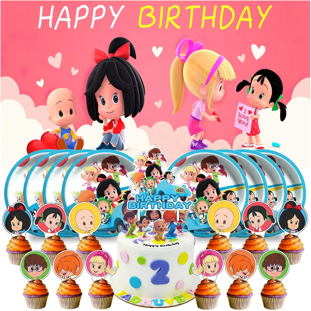 Cleo and Cuquin Decor Plates Party Supplies Decorations Backdrop ...