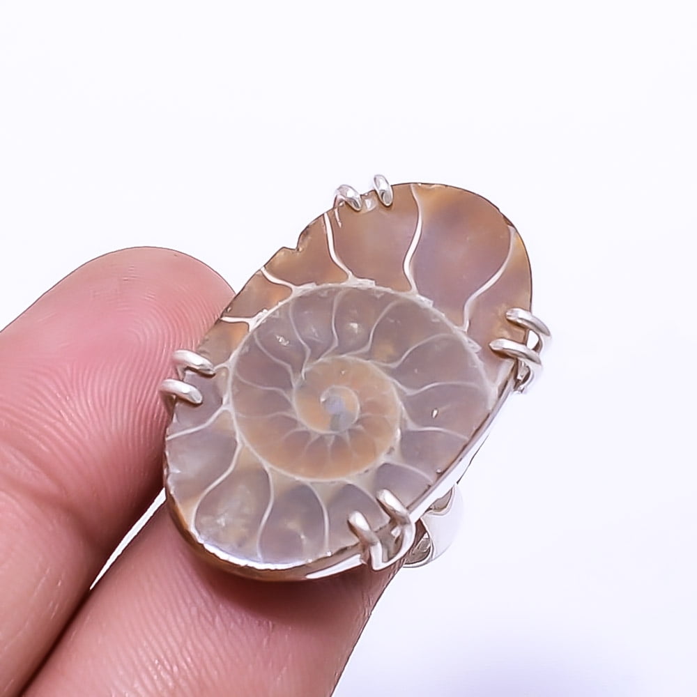 Cleoniceras Cleon Ammonite -Fossil Solitaire Gemstone Handmade 925 ...