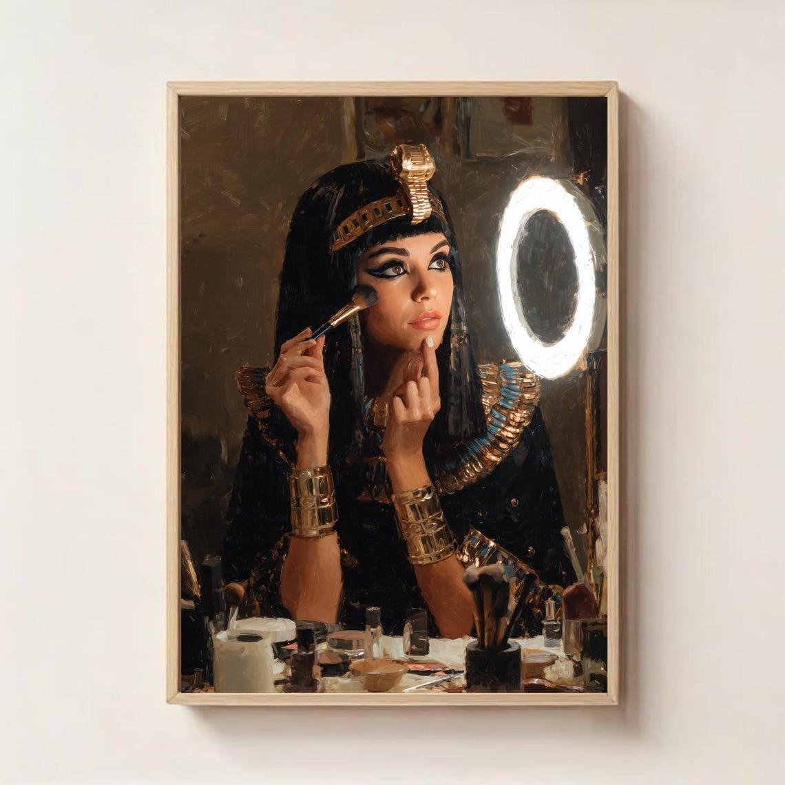 Cleopatra Makeup Wall Art – Funny Historical Queen Poster, Glam Cleopatra Vanity Print, Humor ...