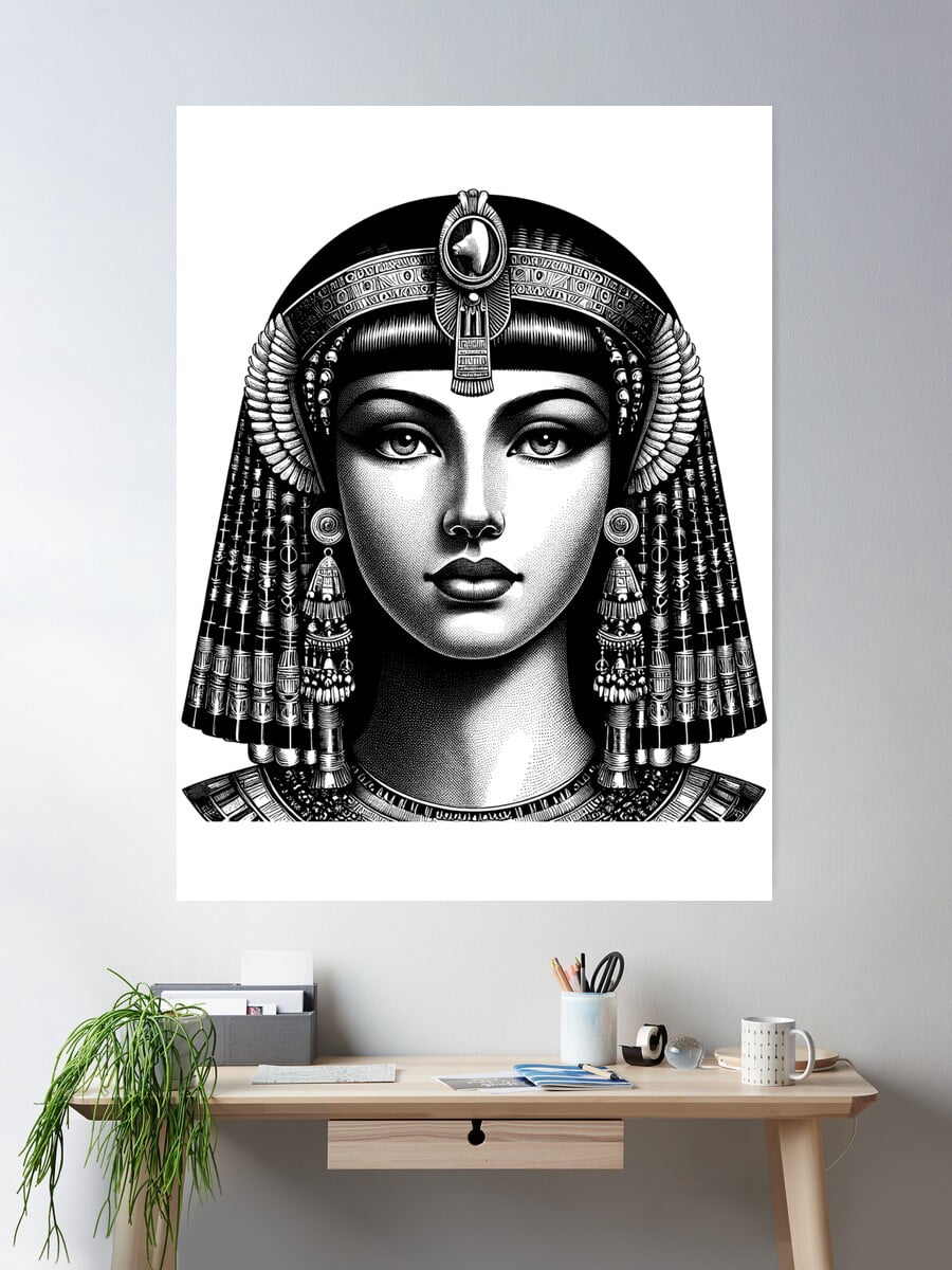 Cleopatra Portrait Poster Wall Art, Modern Wall Decor For Living Room ...