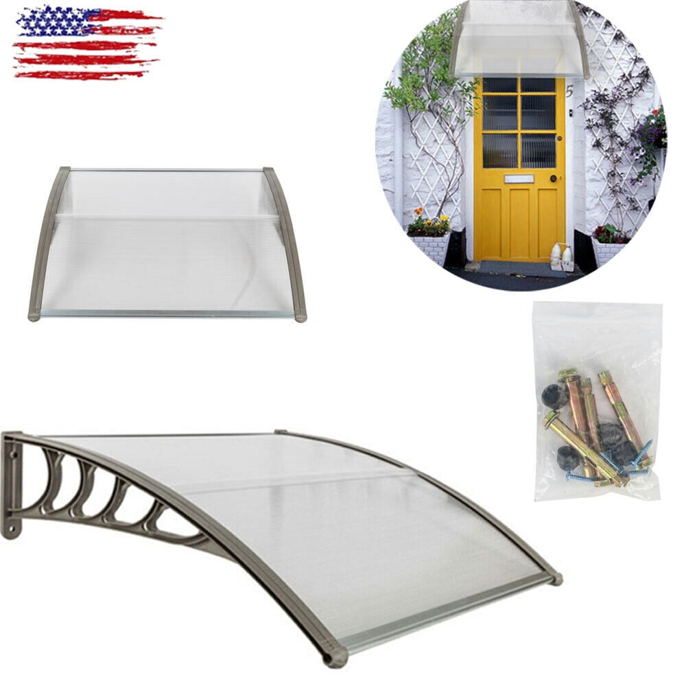 Clerance! 100 x 96 Polycarbonate Window Door Awning with Bracket ...