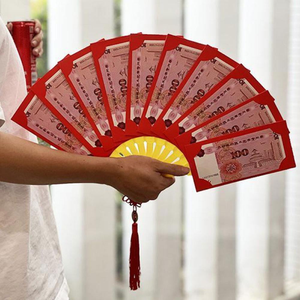 HPDL 2024 Year of the Dragon New Year Fan Shape Red Envelopes Red ...