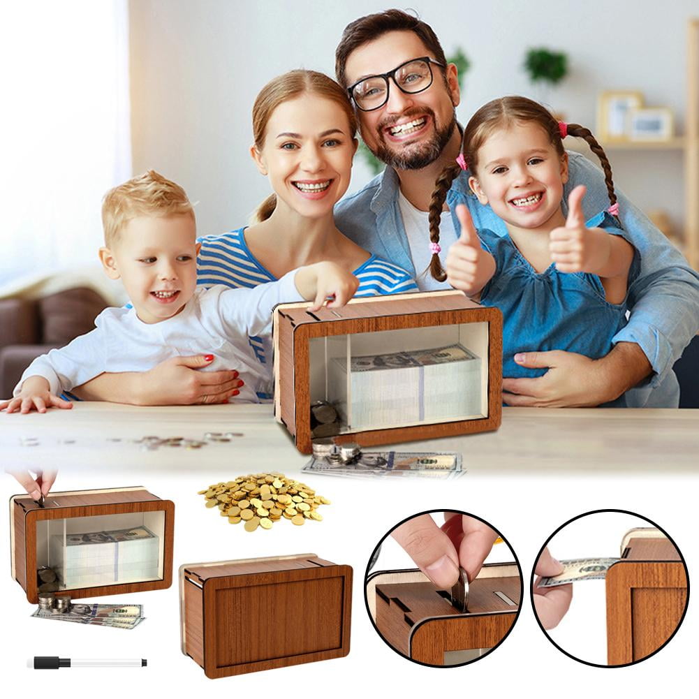 Clerance! 2025 New Wooden Money Saving Challenge BoxMoney Saving Box ...