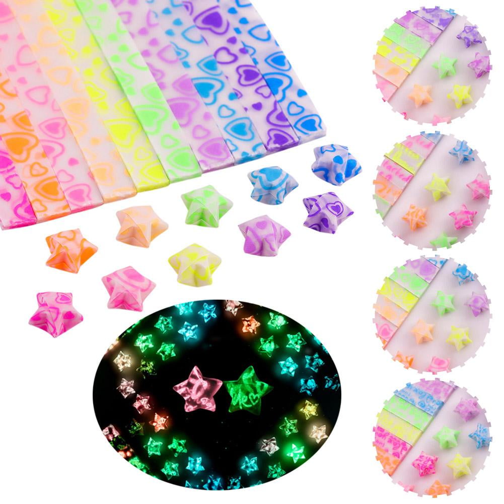 Clerance! 210x Strips Folding Origami Paper Luminous Lucky Wish The ...