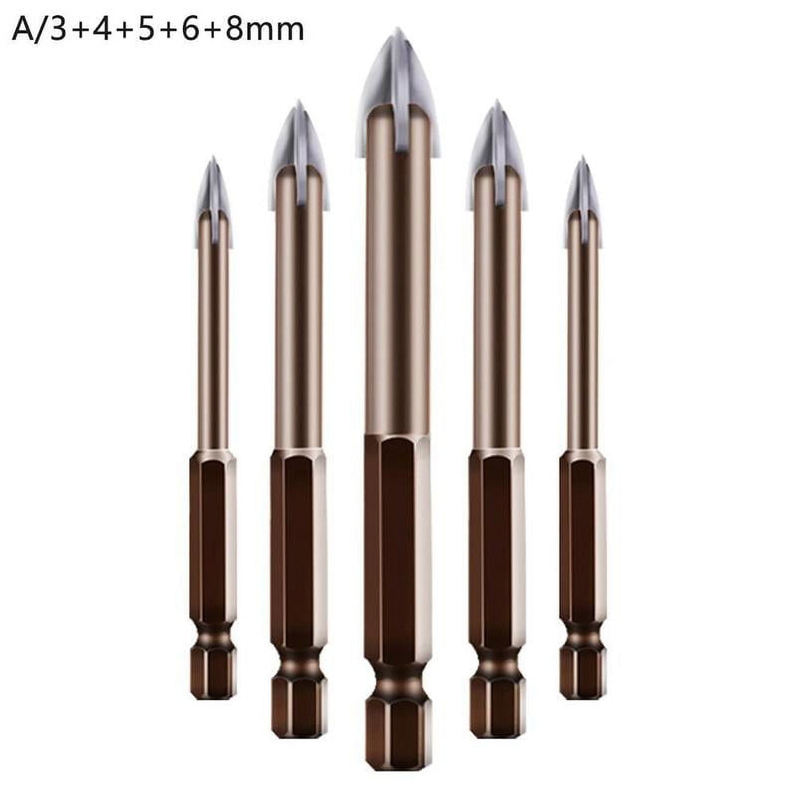 SSKFHGI 3+4+5+6+8mm 5pcs Brown Triangle Drill Tile Drill Bit Full ...