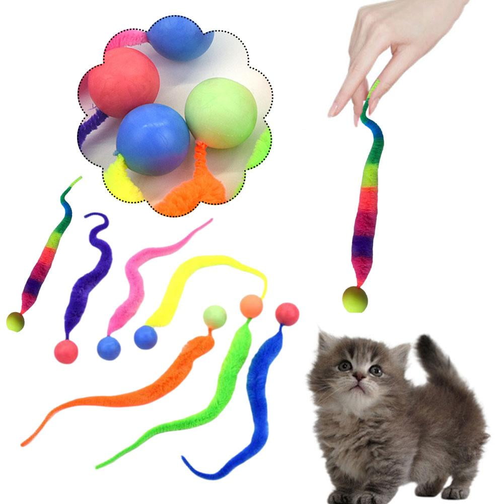 Clerance! Bouncy Ball with Tail Cat Toys Magic Worm with Ball Toy for ...