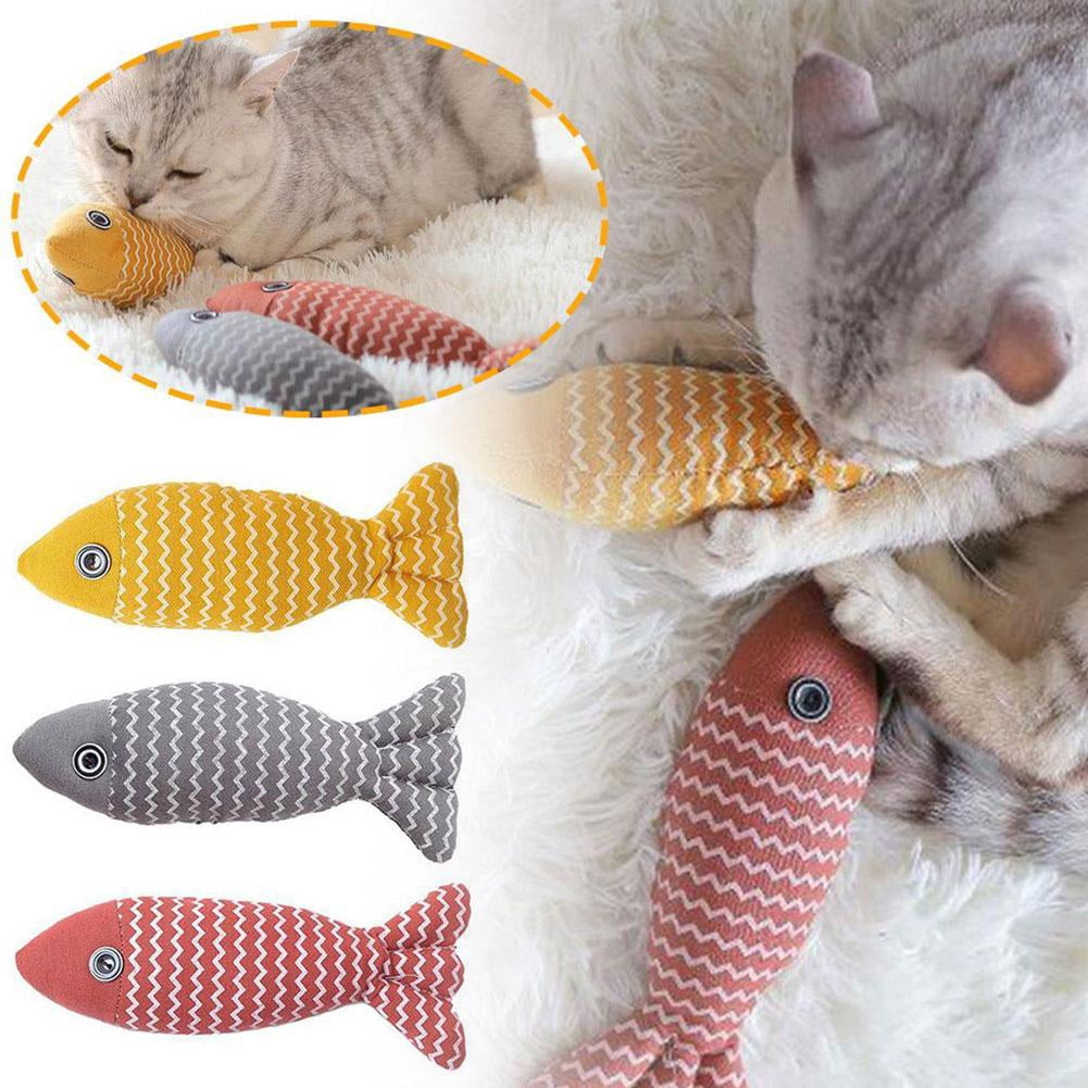 Clerance! Cat Toys Fish Soft Linen Crinkle Sod Interactive ...
