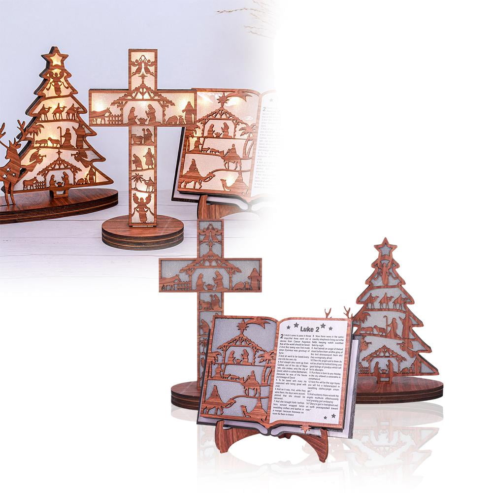 Clerance! DAGESVGI Easter Resurrection Scene Cross Book Display With ...