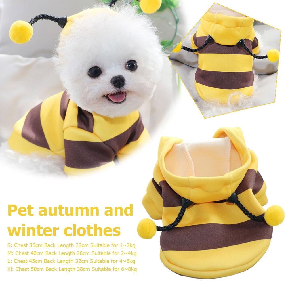 Clerance! Dog Bee Costume Pet Bee Cosplay Hoodies for Small Cat Dog Winter Warm Cloth - Walmart.com