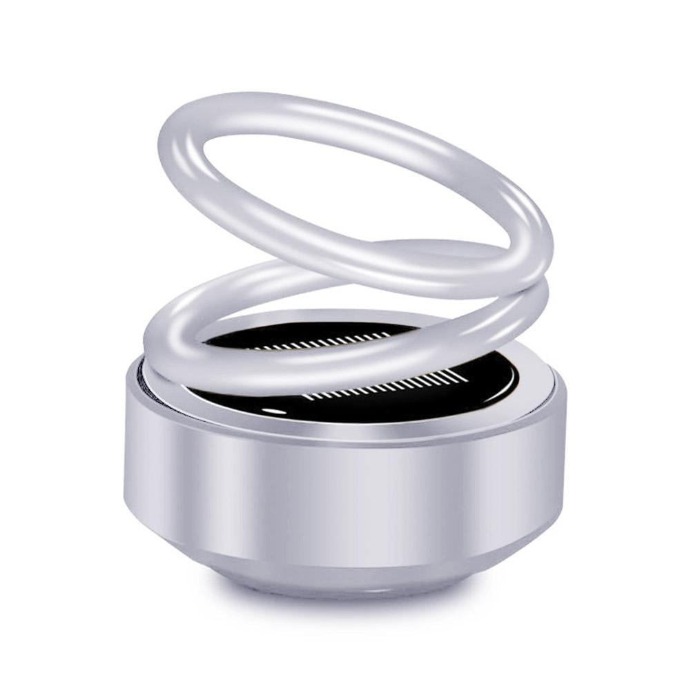 Clerance! Fully Electroplated Silver Car Aromatherapy Solar Double Ring ...