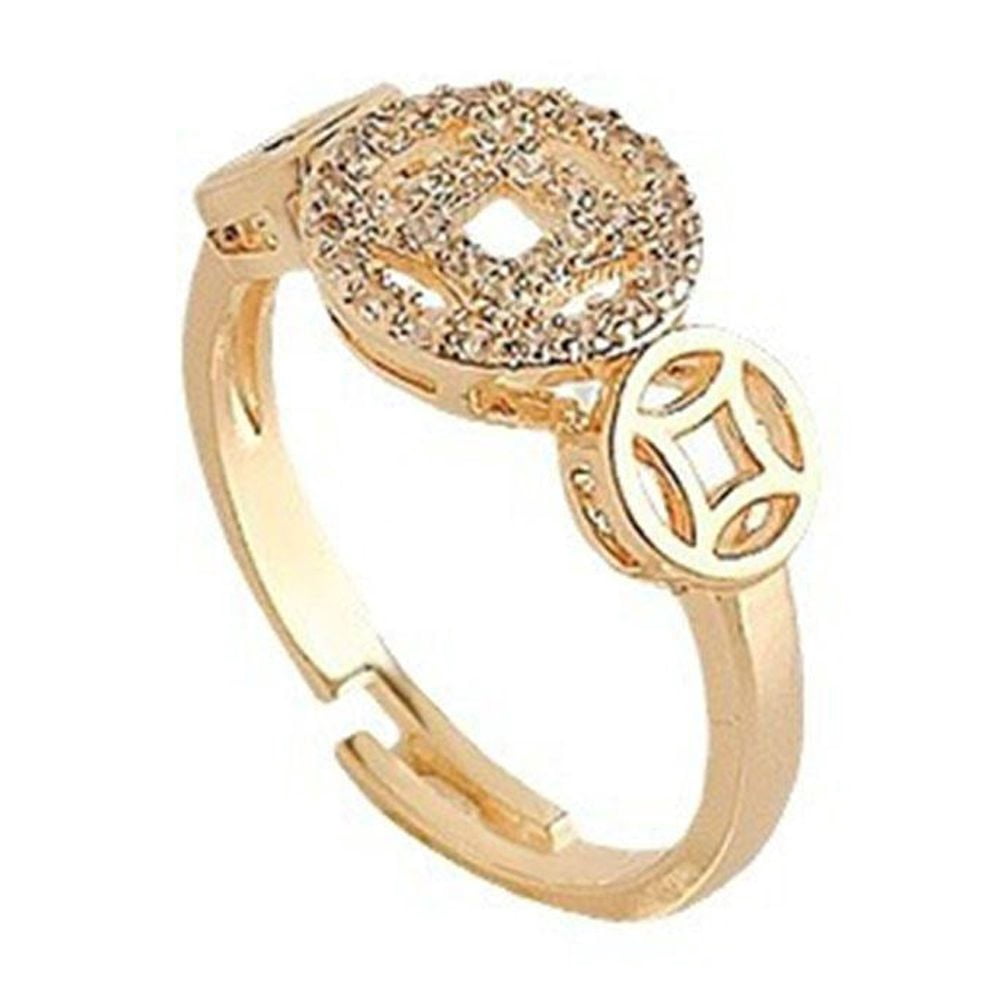 Clerance! Gold-Copper Coin Open Ring Japanese And Korean Light Luxury ...