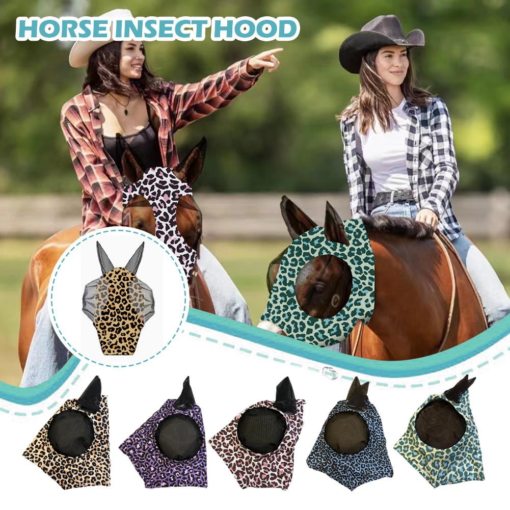 Clerance! Horse Fly Mask Leopard Print Fly Masks For Horses Protection ...