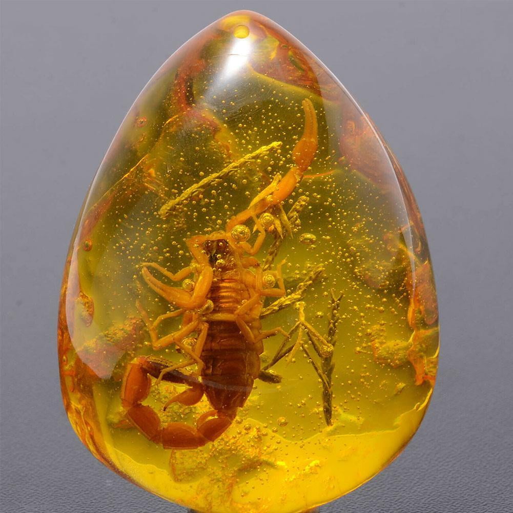 Amber Pendant Insect