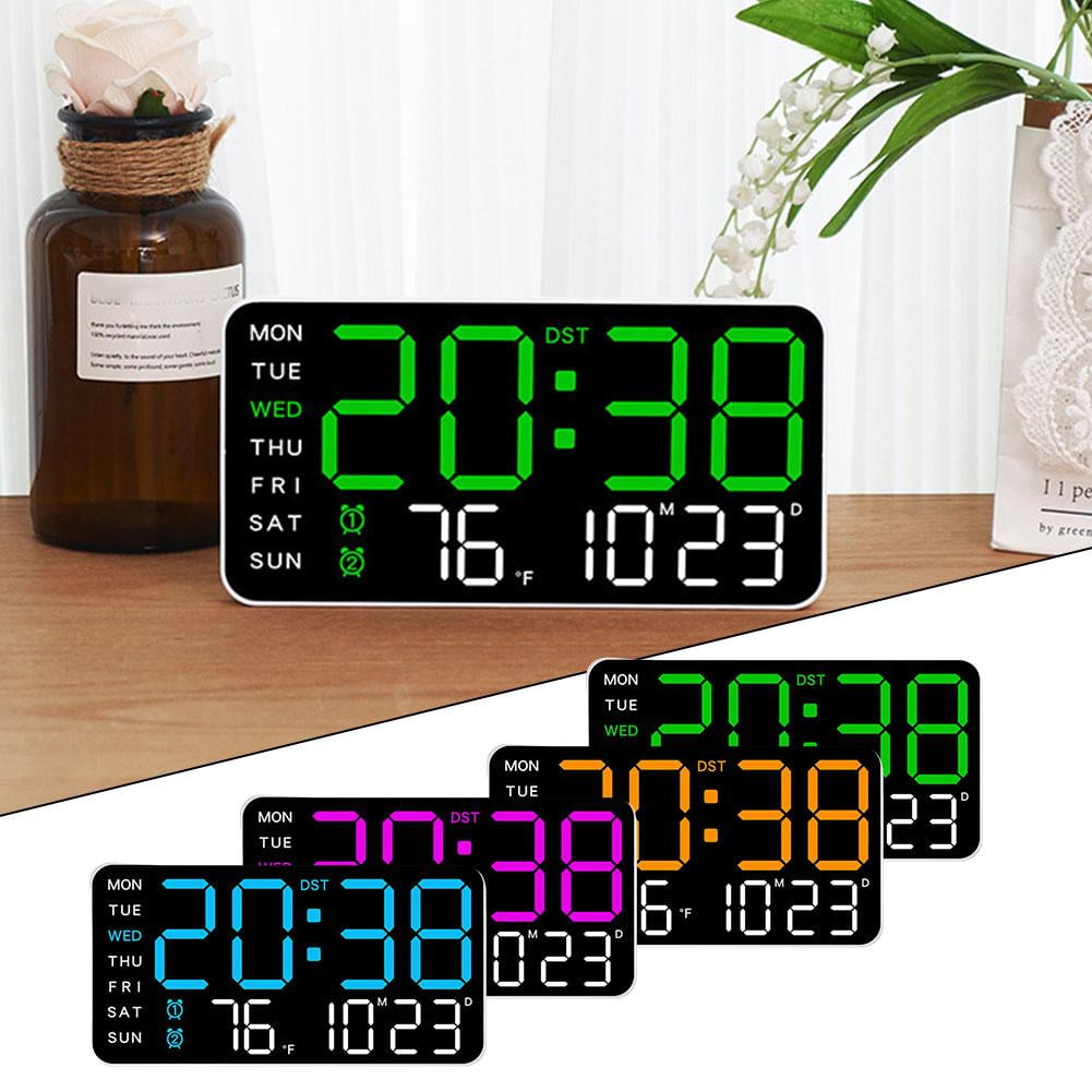 Clerance! Large Digital Wall Clock Week Date Temperature Display Table ...