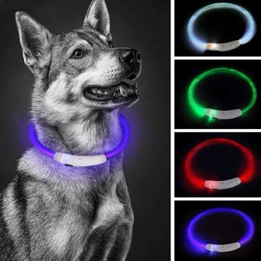 Nite Howl Light Up Dog Collars Nighttime Safety Glow Flash 12" - 27 ...