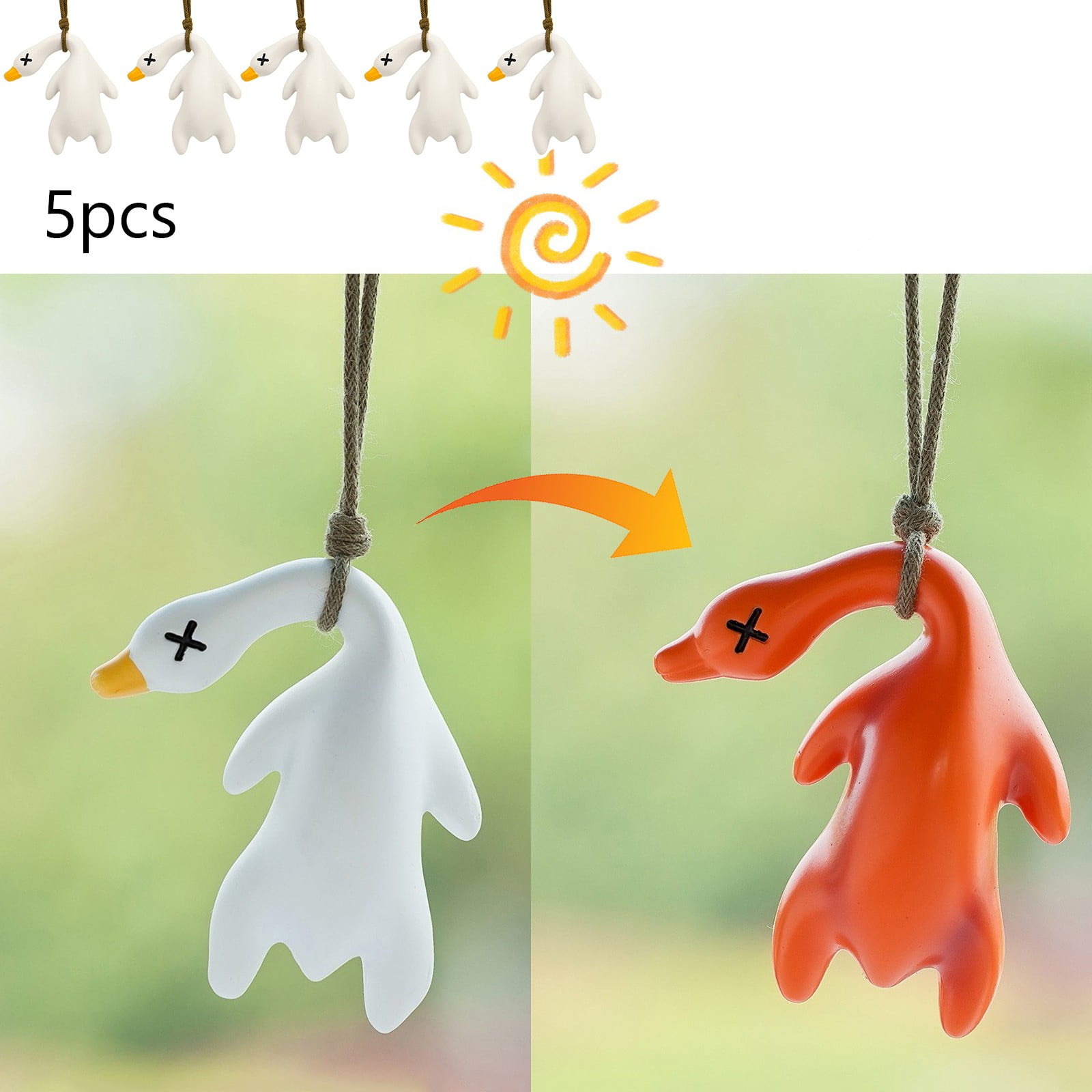 Clerance PEONAVET Hanging Car Pendant, Color-Changing Ducks Car ...